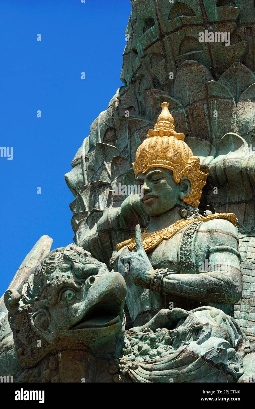 Vishnu rides on Garuda, colossal Kencana statue in Garuda-Wisnu-Kencana Cultural Park, Nusa Dua ...