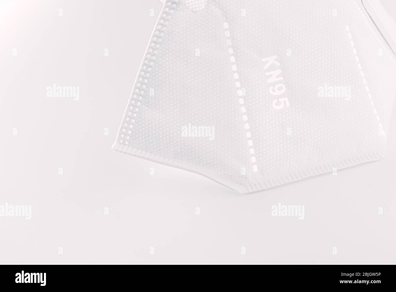 Detail of a Chinese-made kn95 medical mask to filter virus particles ...