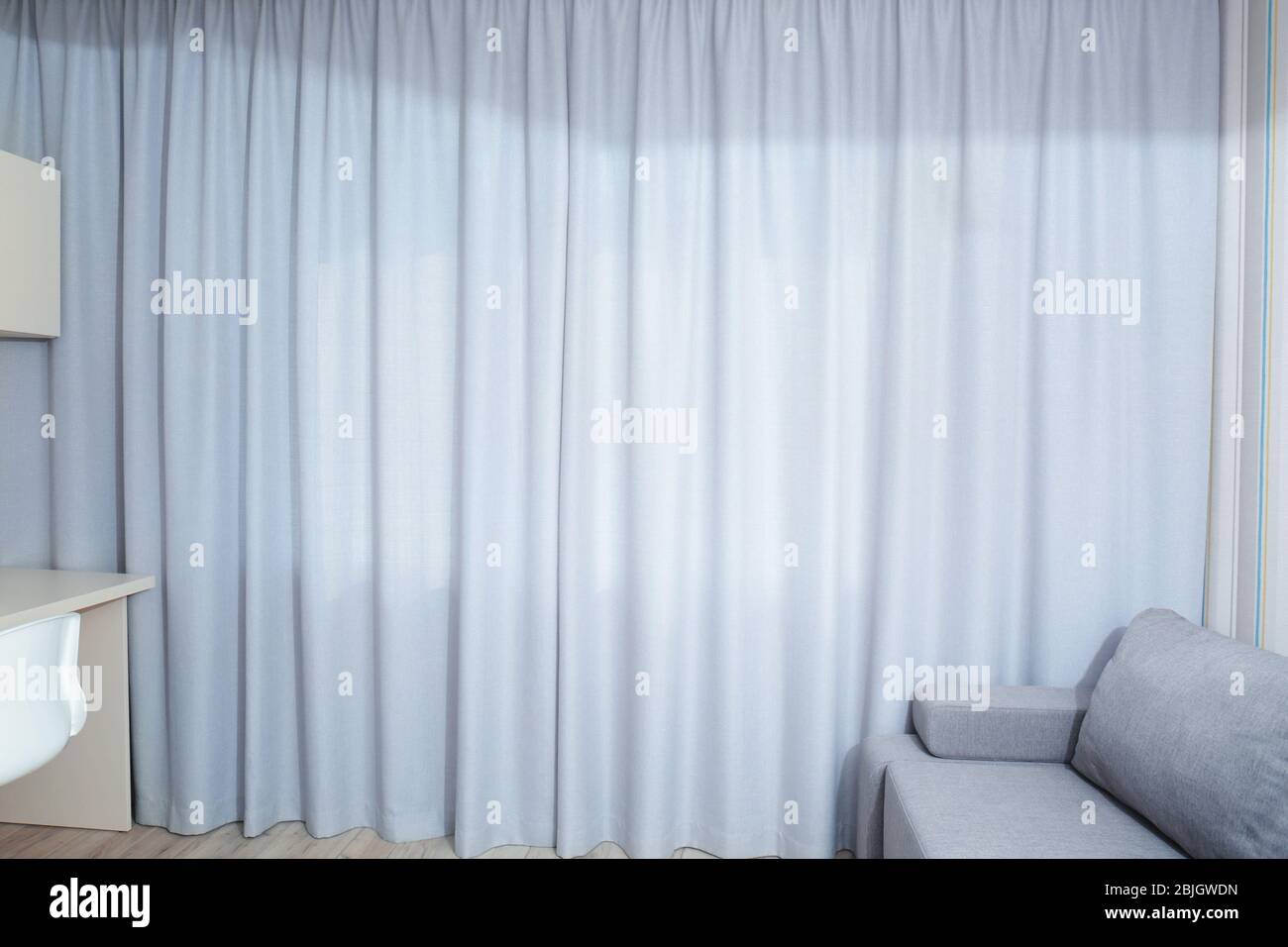 Window and beautiful curtains in flat Stock Photo - Alamy