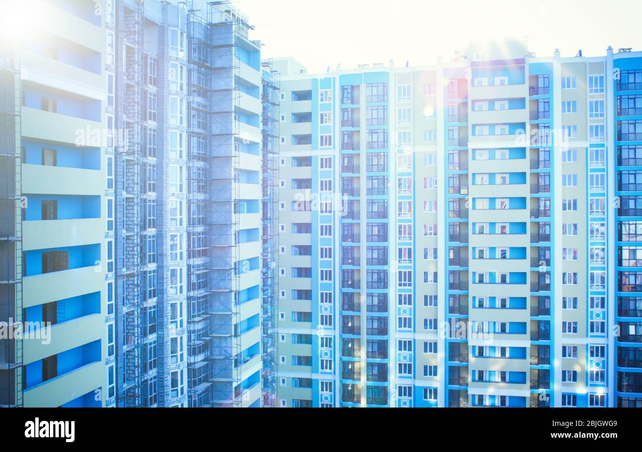 Exterior view of tower block buildings Stock Photo - Alamy