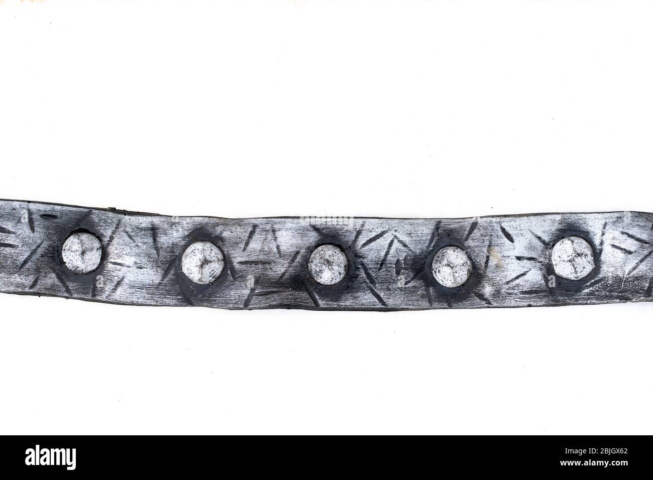 punched medieval belt on a white background with space for text Stock ...