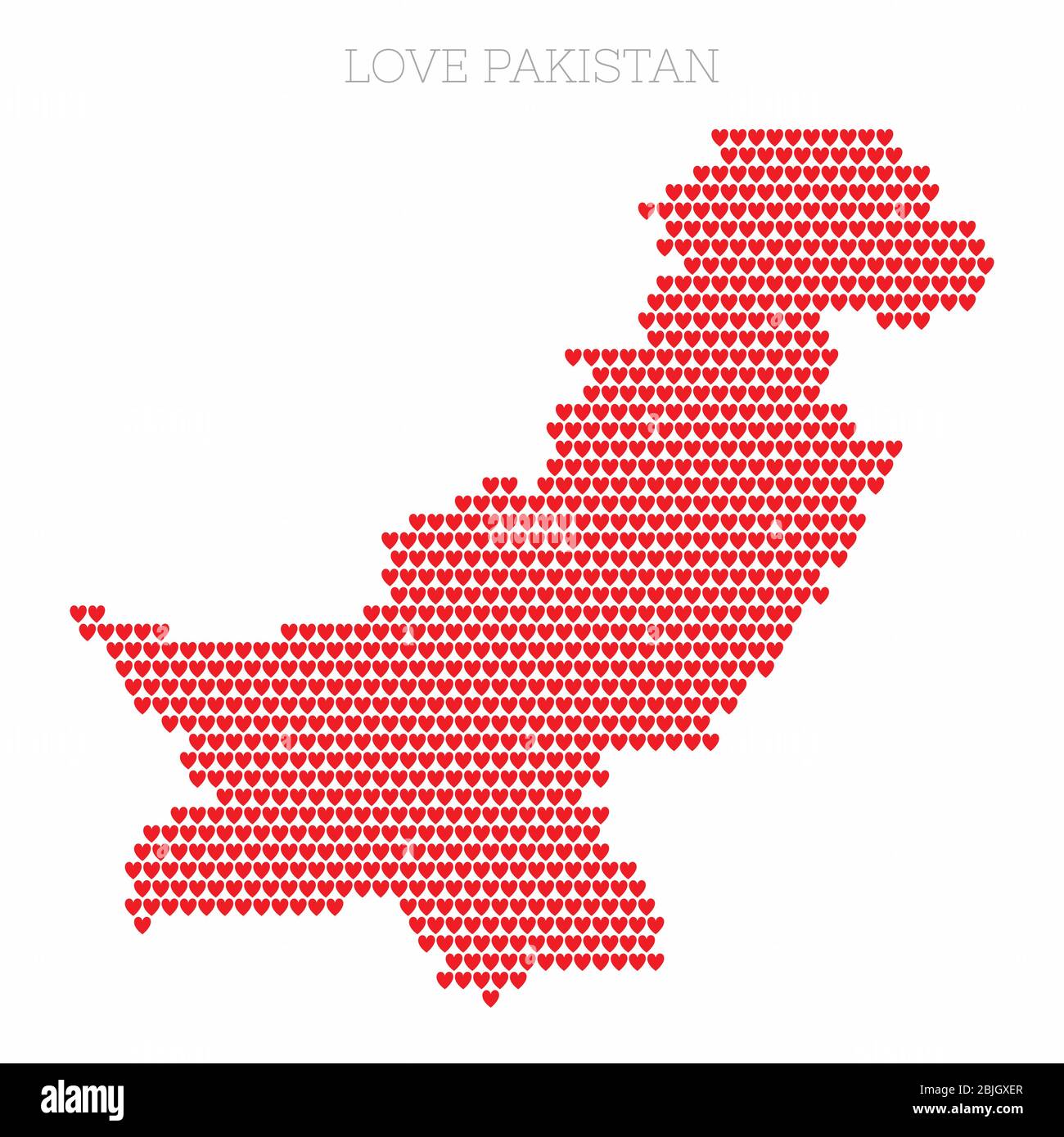 Pakistan country map made from love heart halftone pattern Stock Vector ...