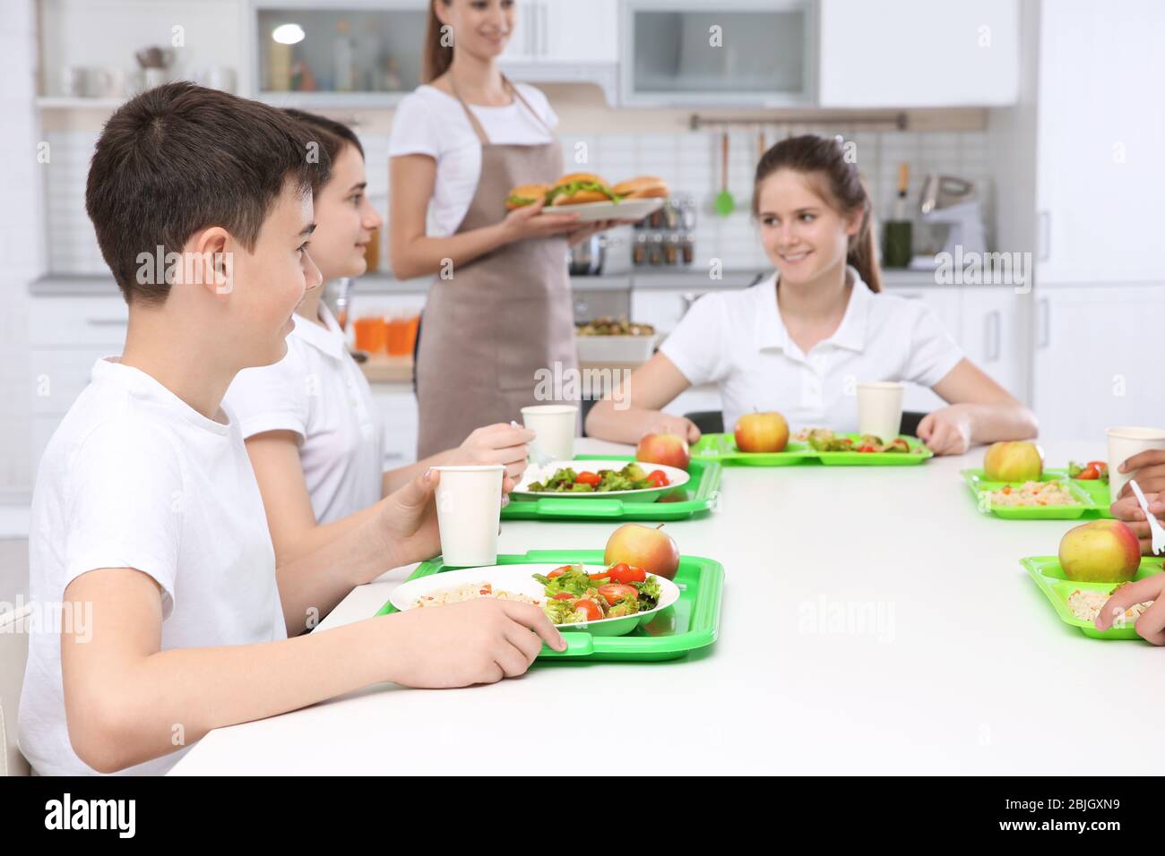 School Lunch Room Table High Resolution Stock Photography and Images ...
