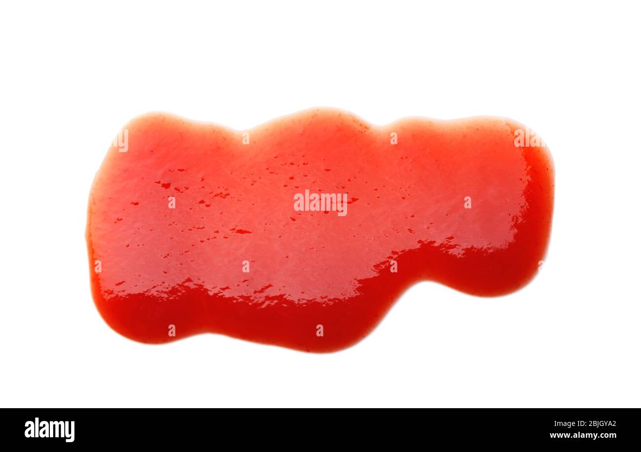 Ketchup drip isolated on white Stock Photo - Alamy