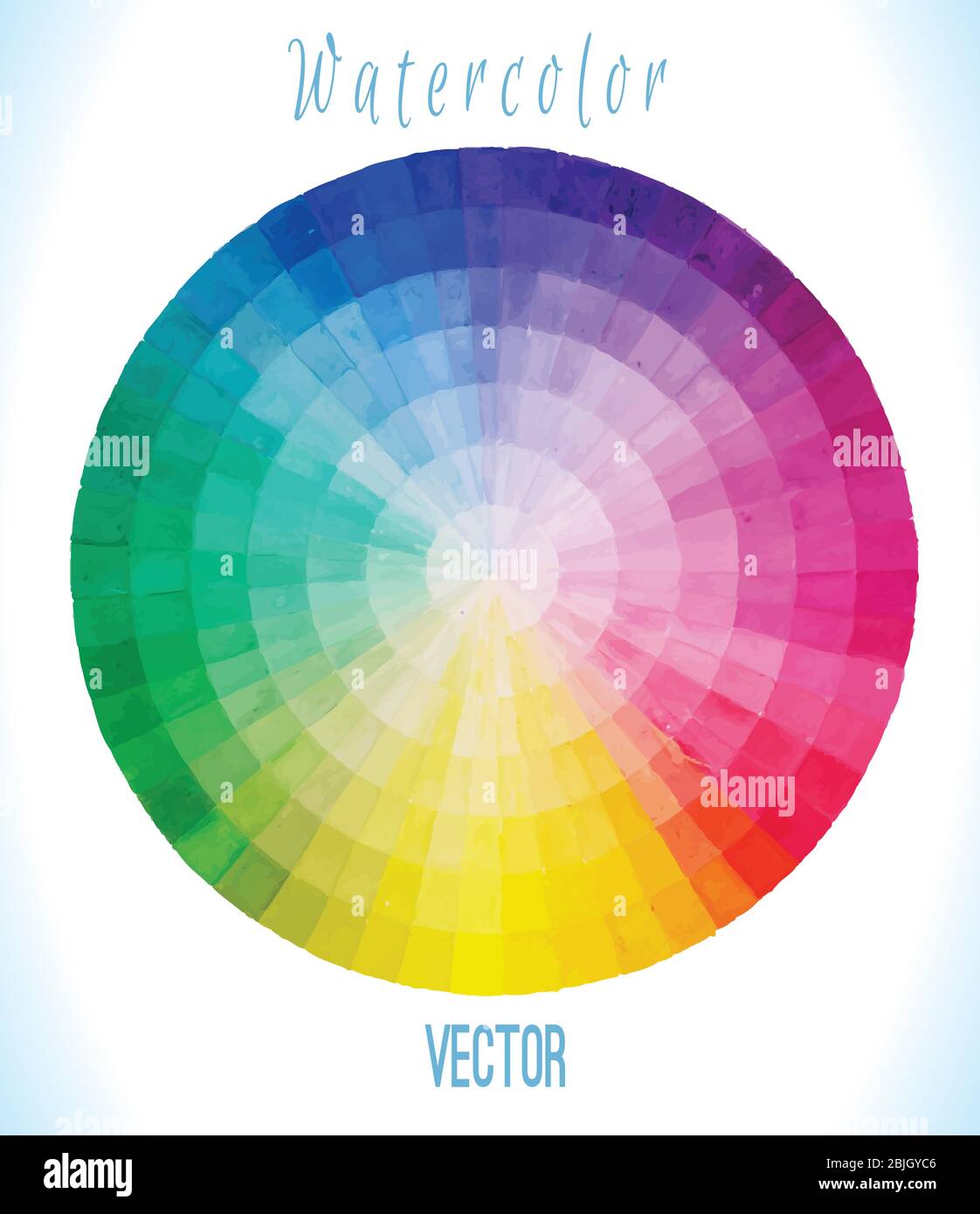 Multicolor vector spectral circle. Hand drawn watercolor illustration ...