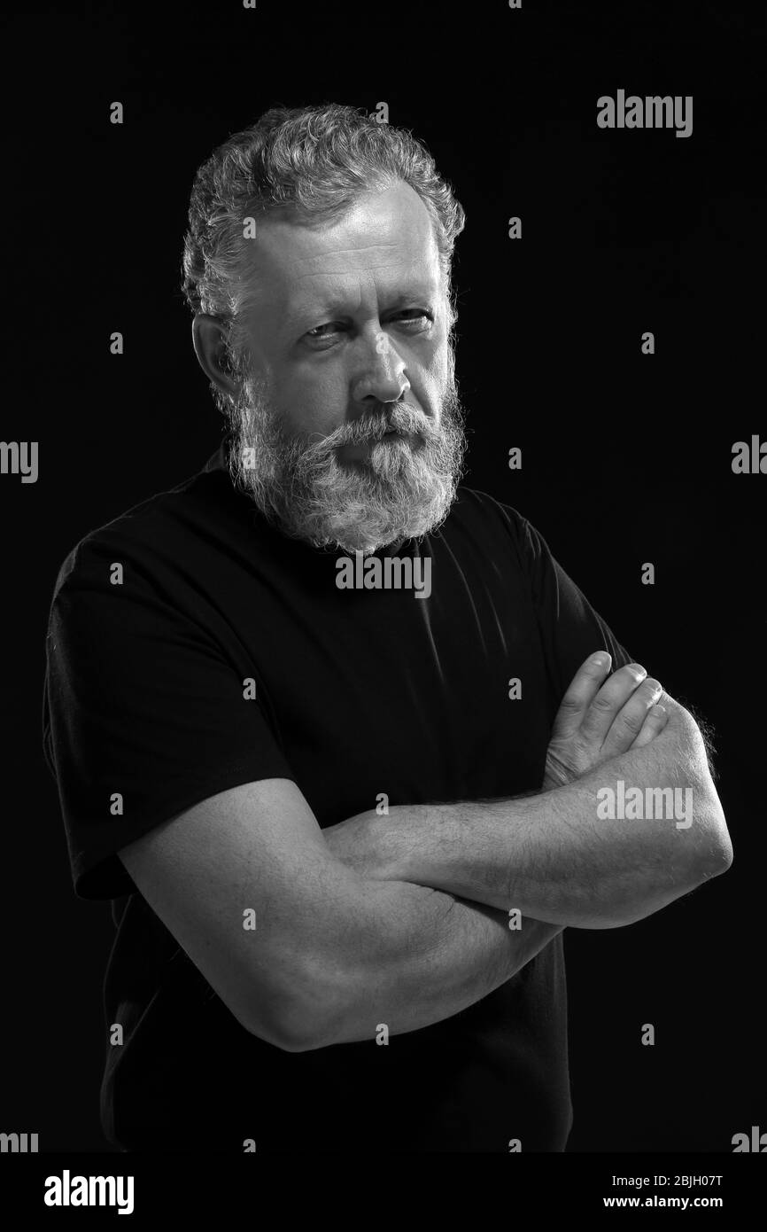 Fashionable elderly man Black and White Stock Photos & Images - Alamy