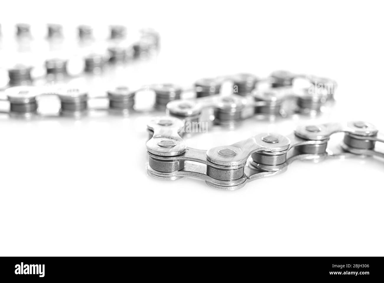 Bicycle chain on white background Stock Photo - Alamy