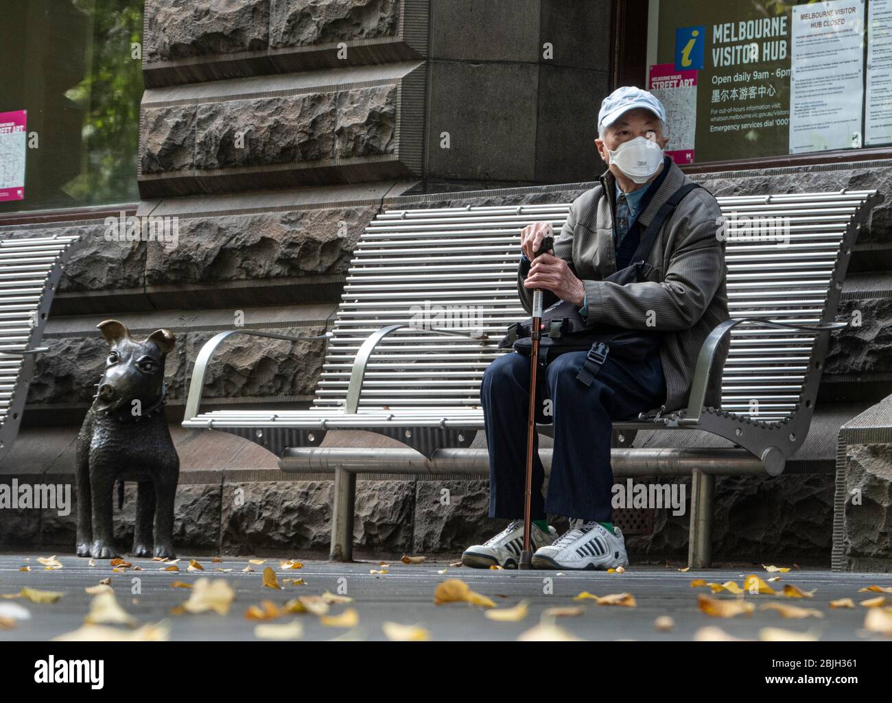 Covid-19 pandemic Melbourne Australia 2020. Scenes on the streets ...