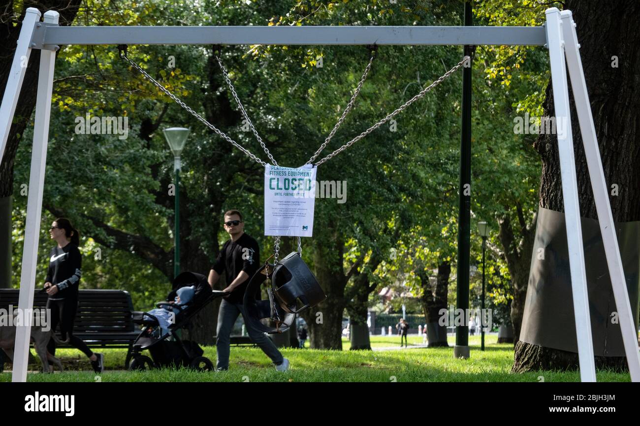 Covid-19 pandemic Melbourne Australia 2020. Scenes on the streets ...