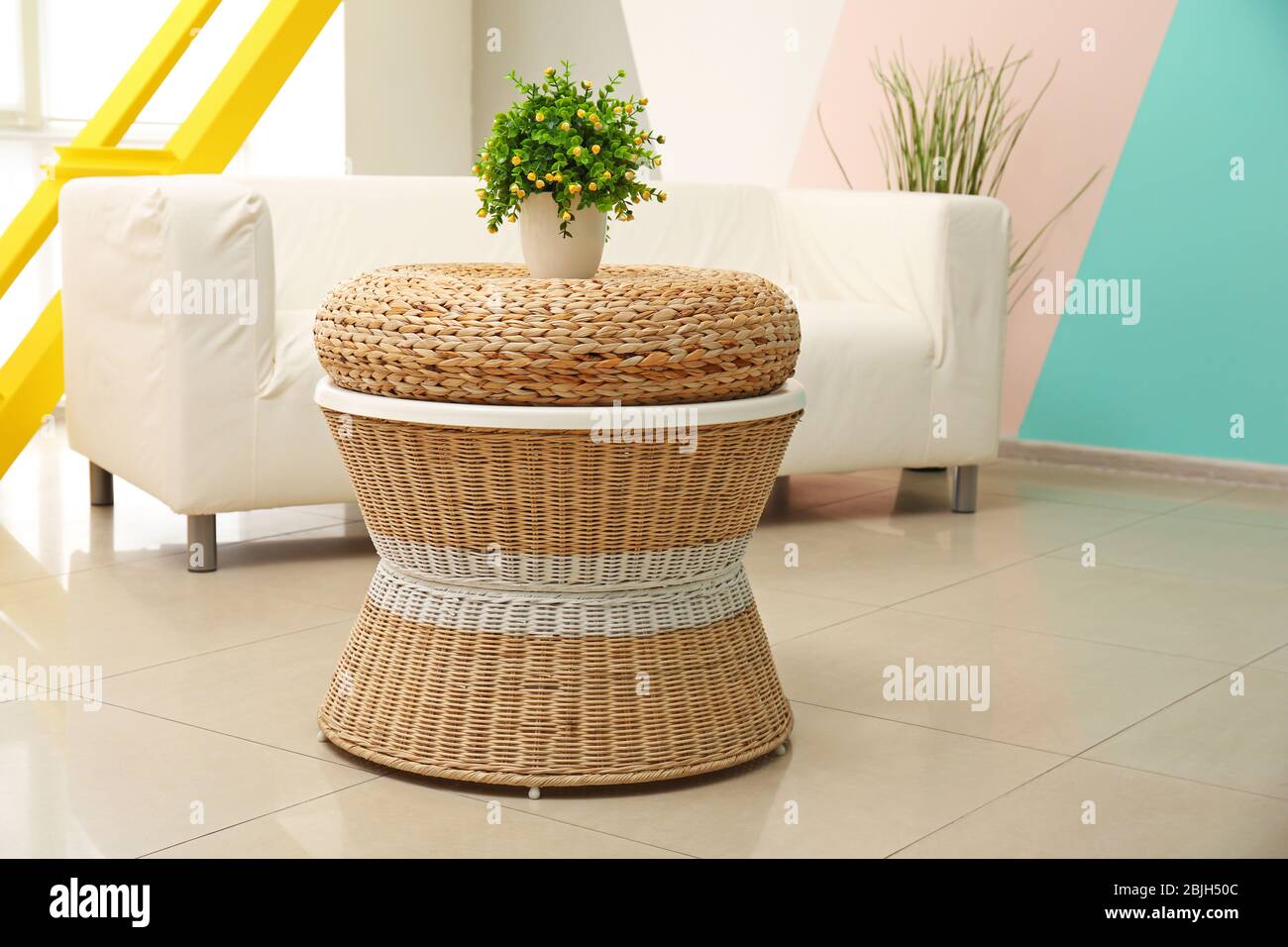 Interior of light modern room with creative furniture Stock Photo - Alamy