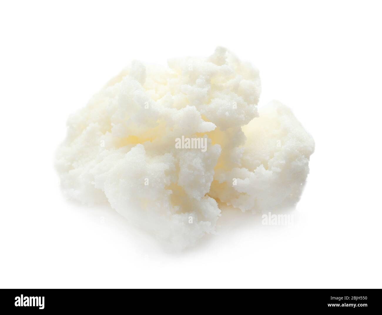 Shea butter on white background Stock Photo - Alamy