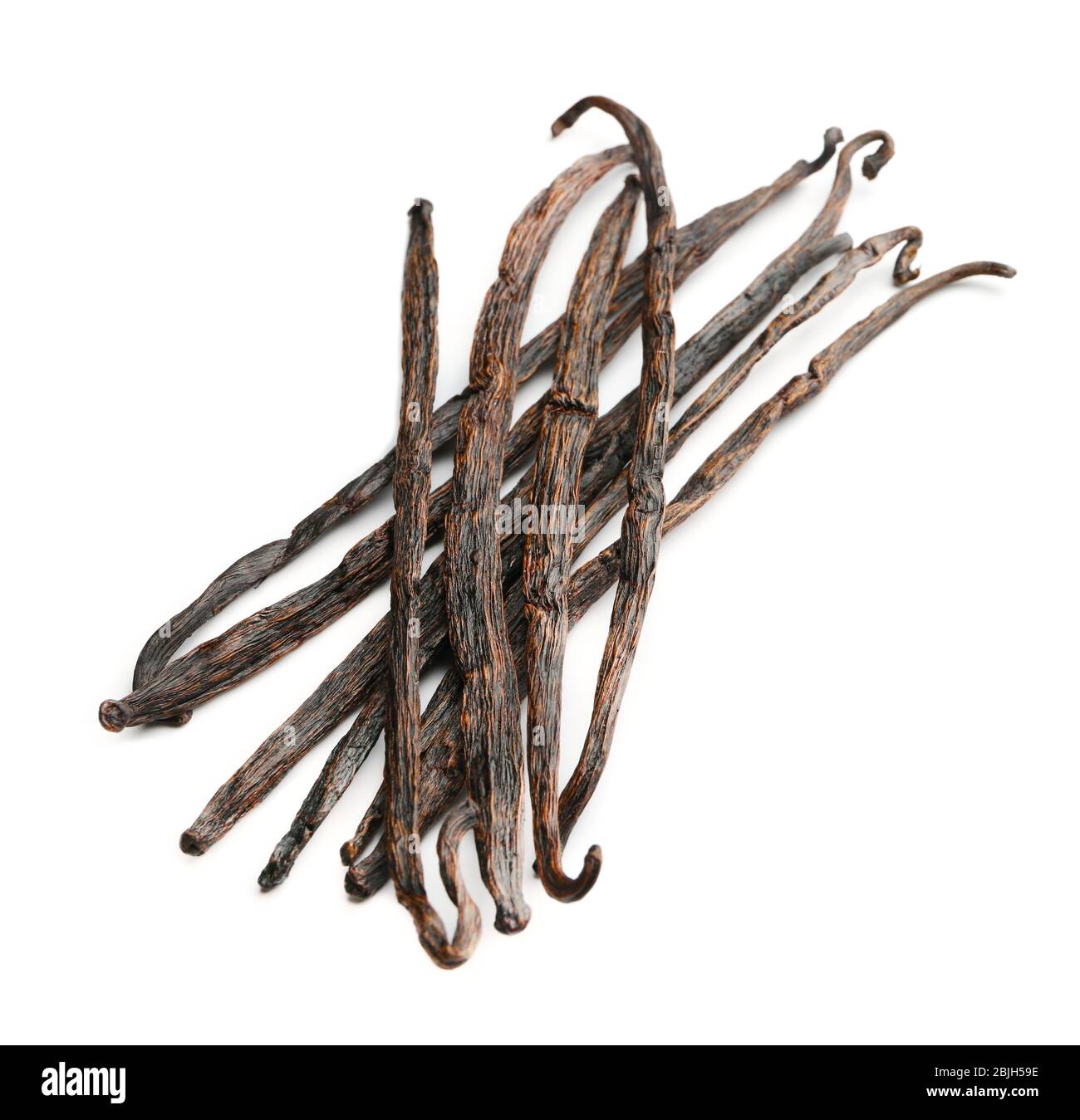 Vanilla pods on white background Stock Photo - Alamy