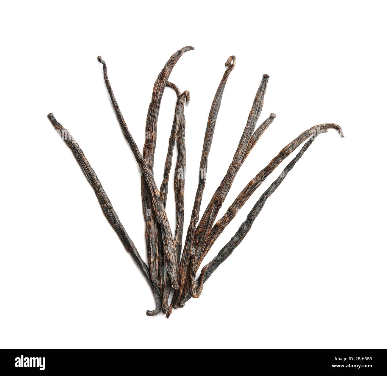 Vanilla pods on white background Stock Photo - Alamy