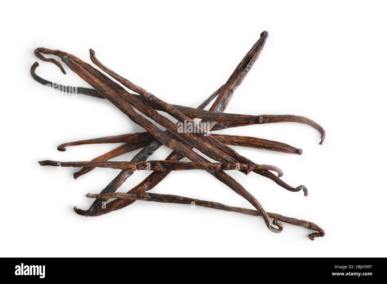 Vanilla pods on white background Stock Photo - Alamy