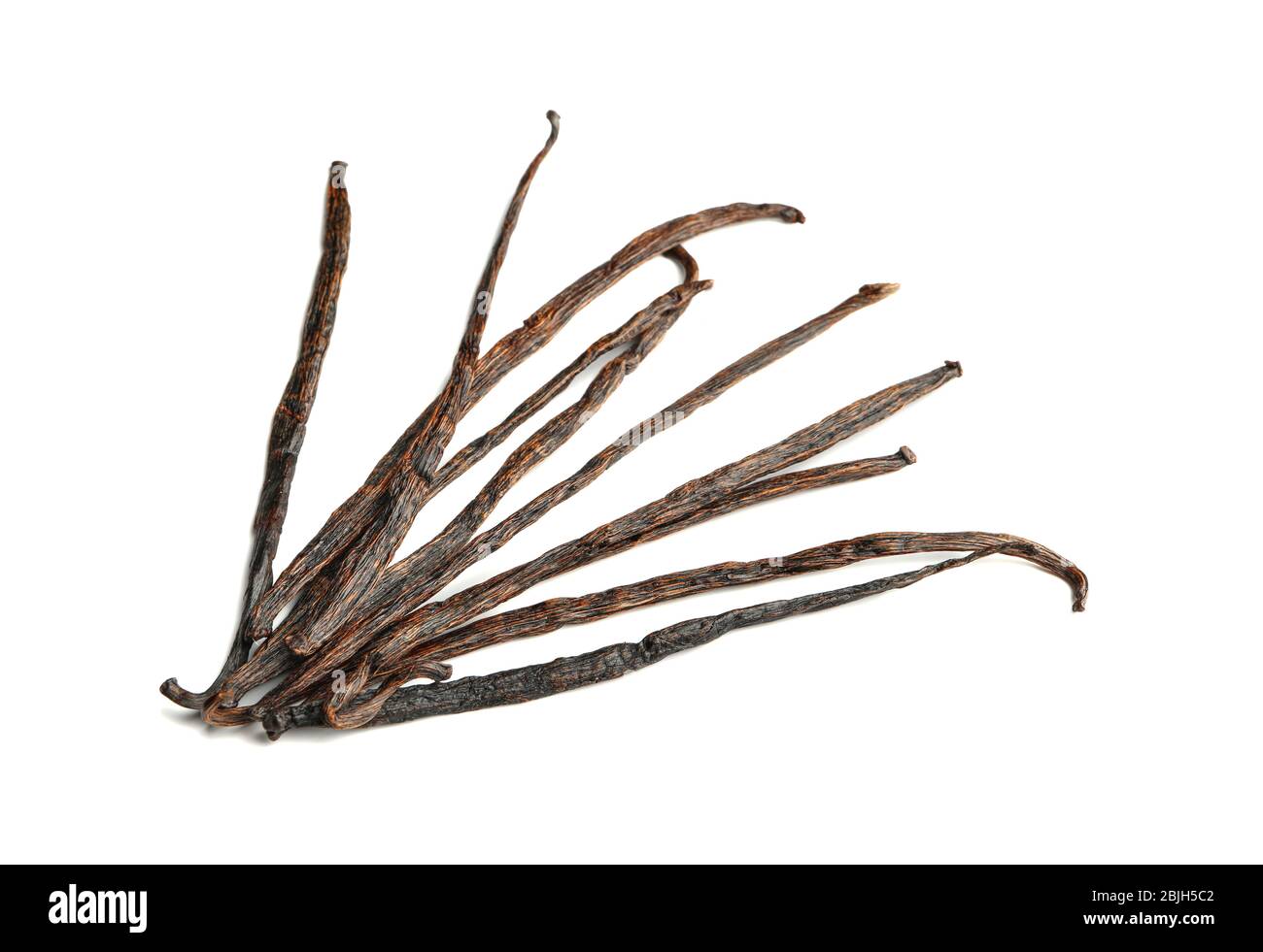 Vanilla pods on white background Stock Photo - Alamy