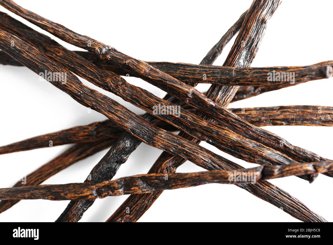 Vanilla pods on white background, closeup Stock Photo - Alamy
