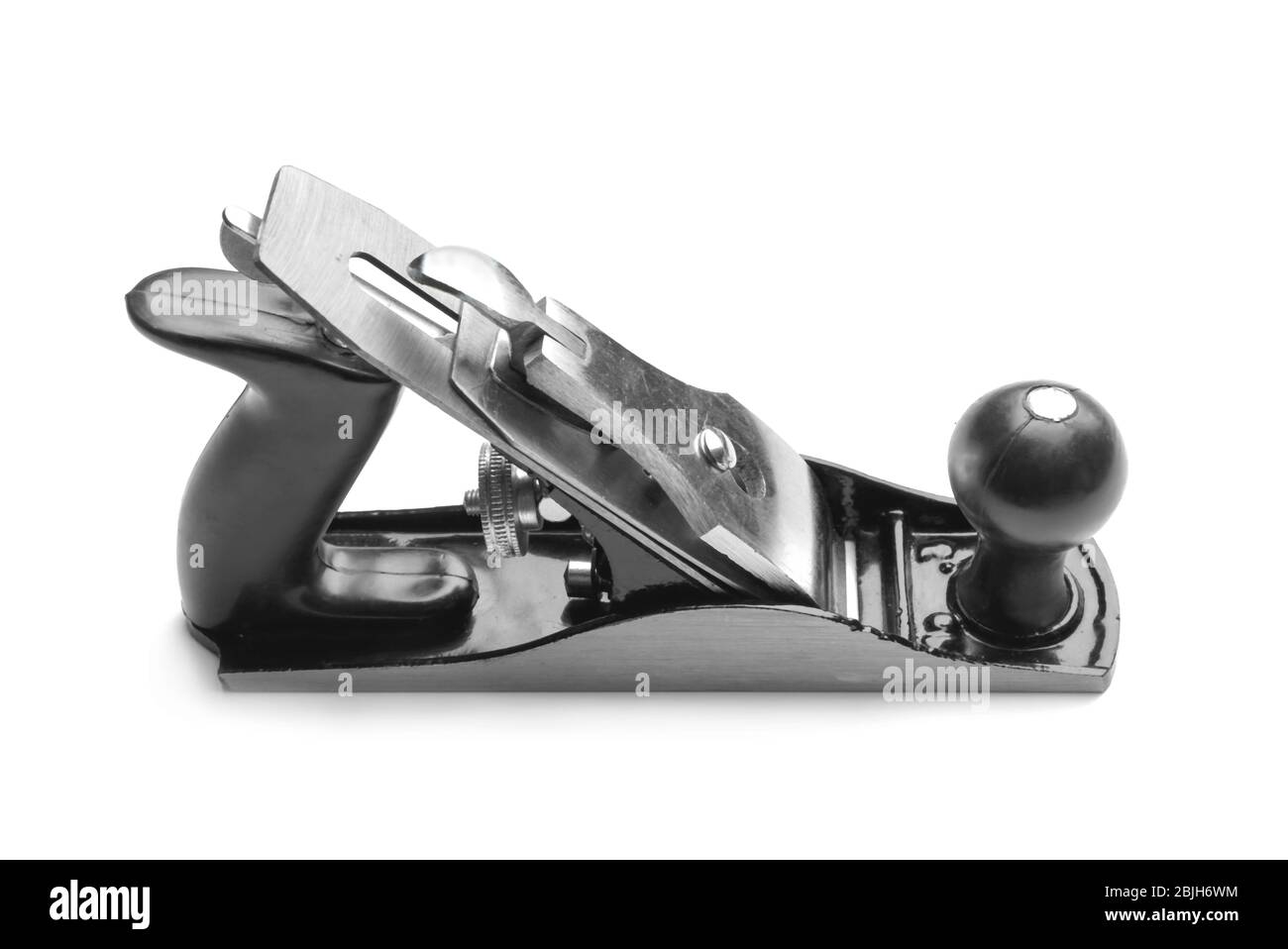 Carpenter's bench plane on white background Stock Photo - Alamy