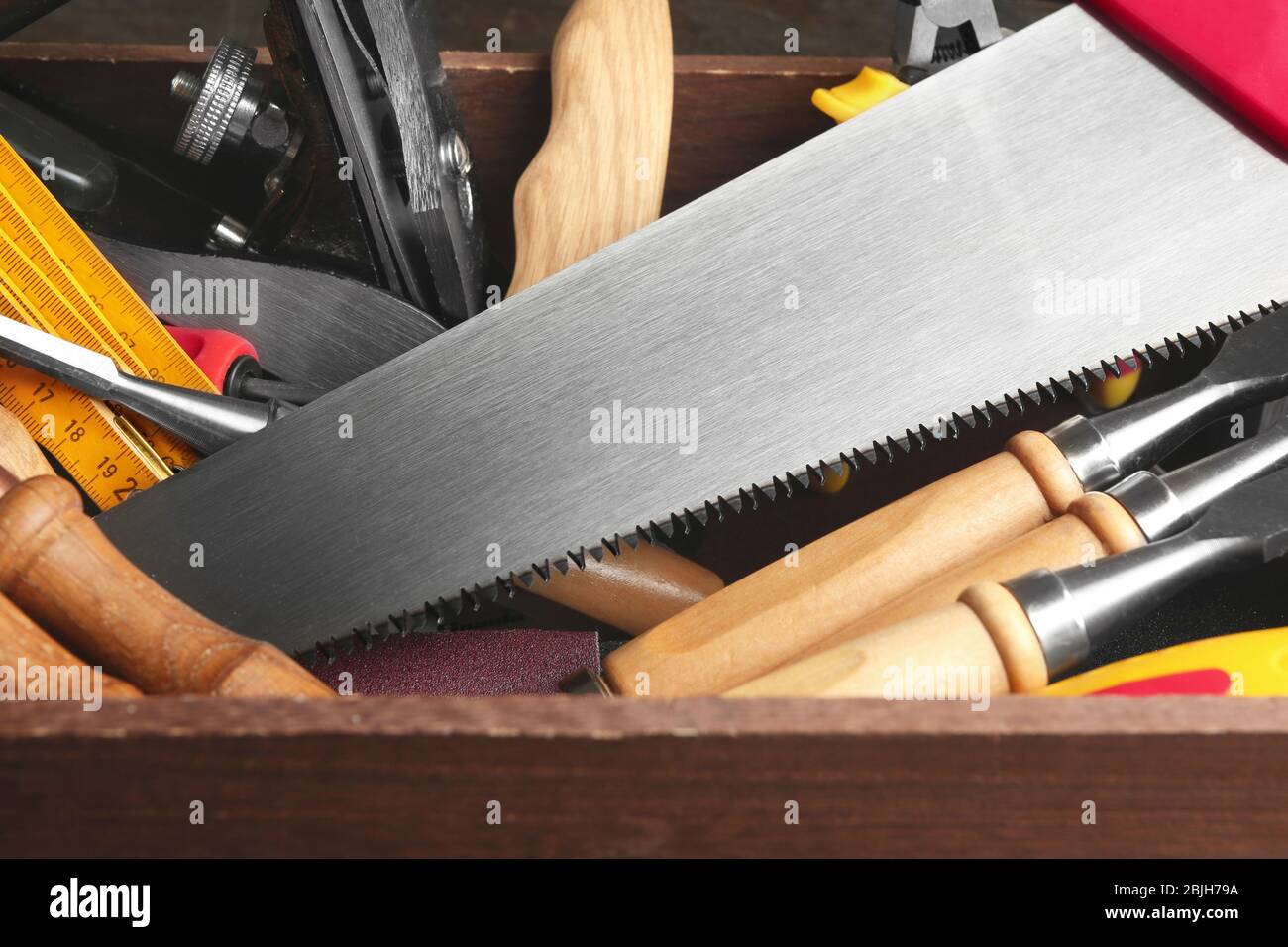 Carpenters with instruments and tools hi-res stock photography and ...