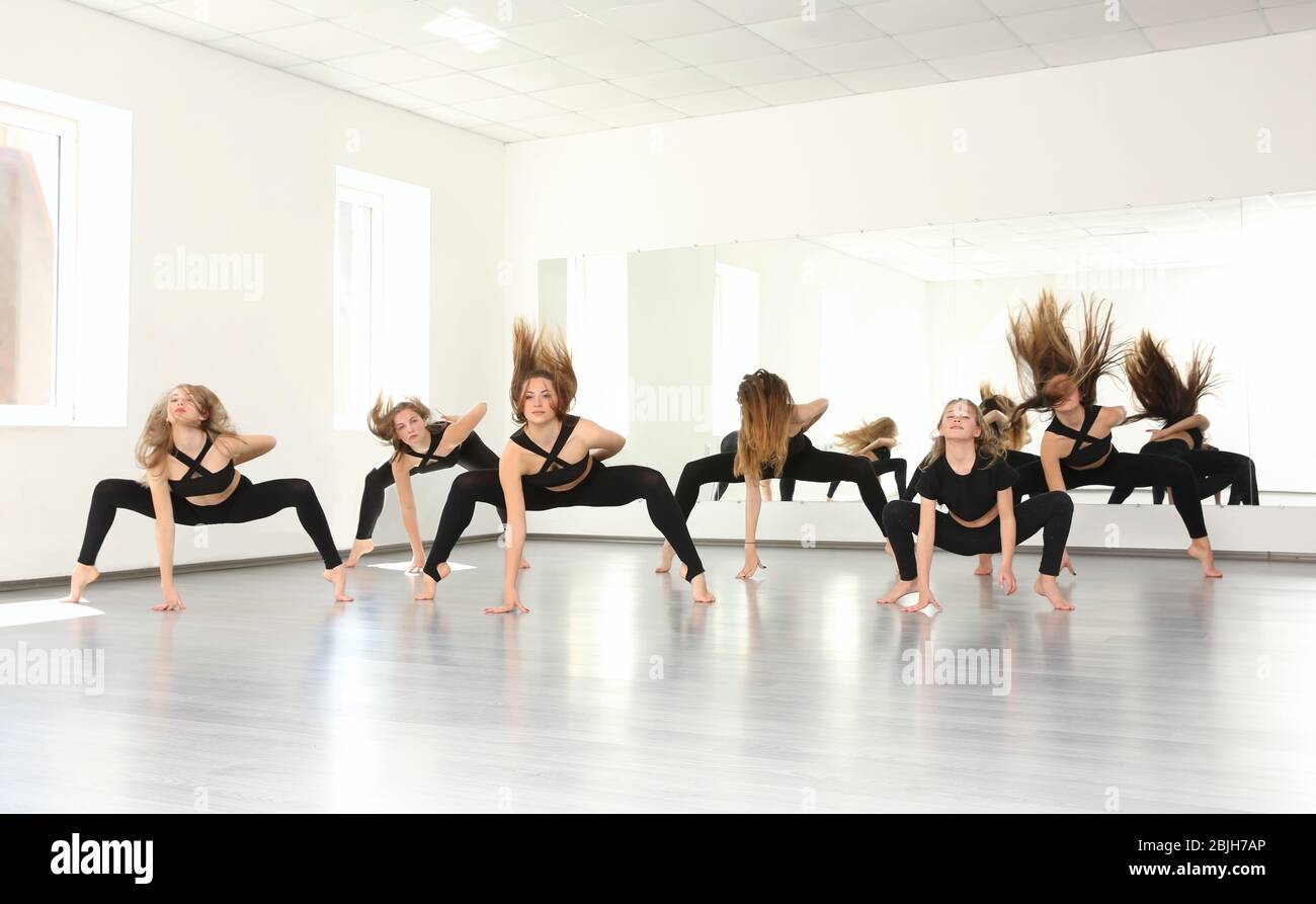 Group of young dancers in studio Stock Photo - Alamy