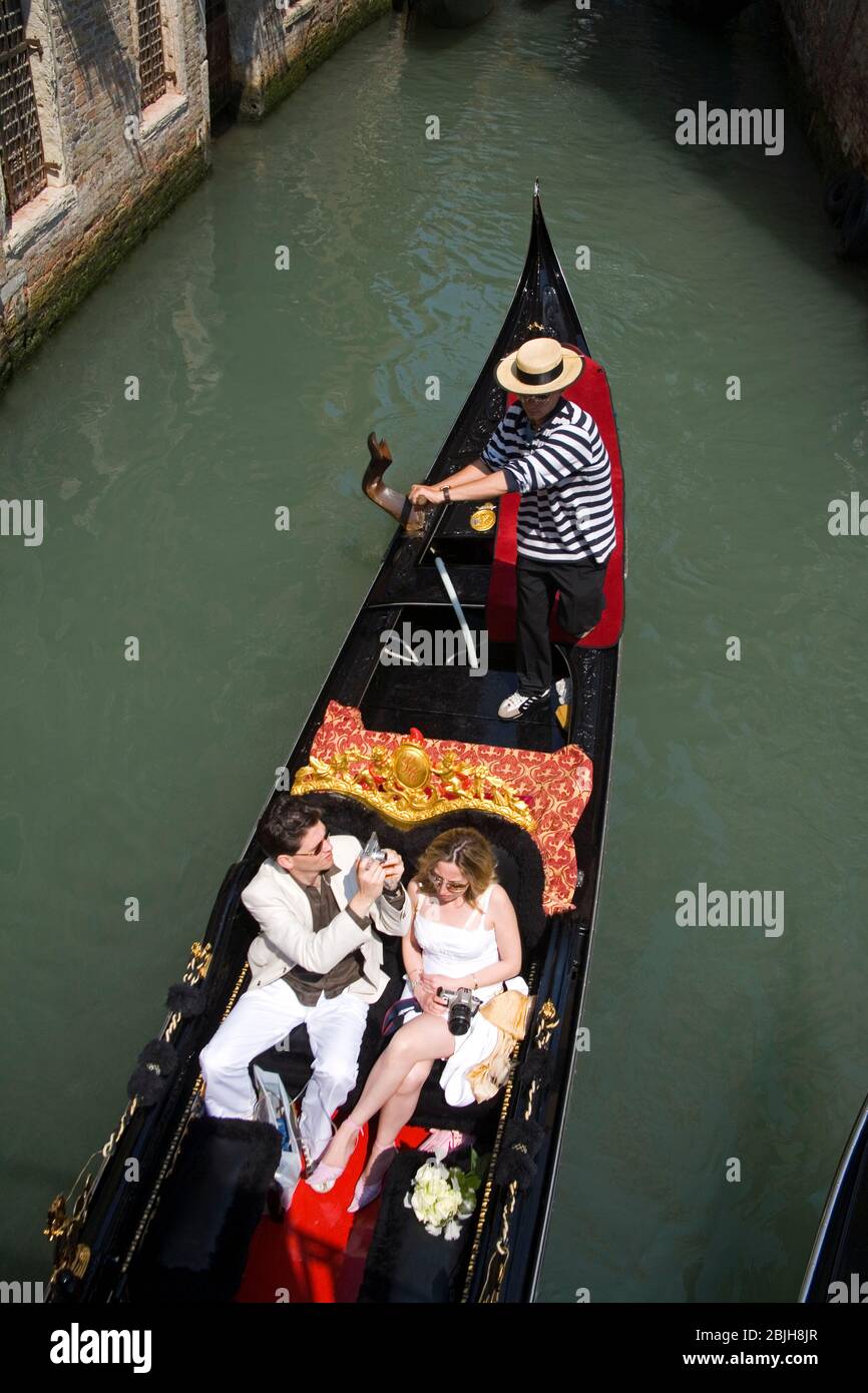 Gondola on Rio San Moise, San Marco District, Venice, Italy Stock Photo ...