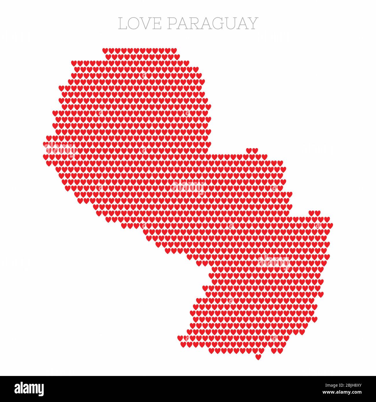 Paraguay country map made from love heart halftone pattern Stock Vector ...