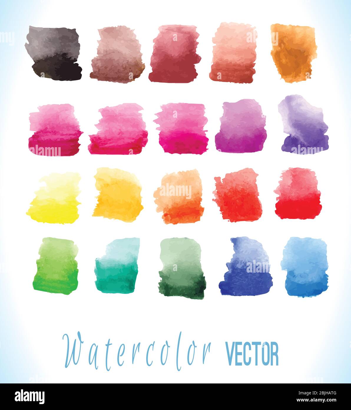 Vector background made of watercolor rainbow blobs, colorful paint ...