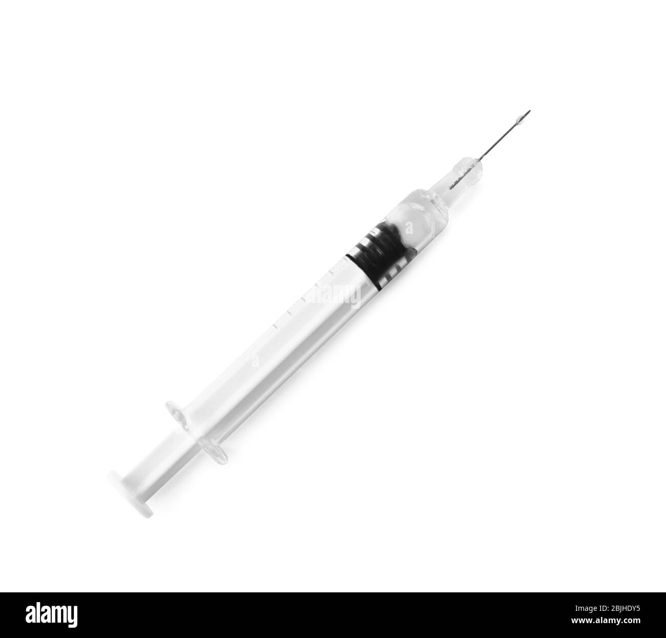 Syringe needle on transparent background Black and White Stock Photos ...
