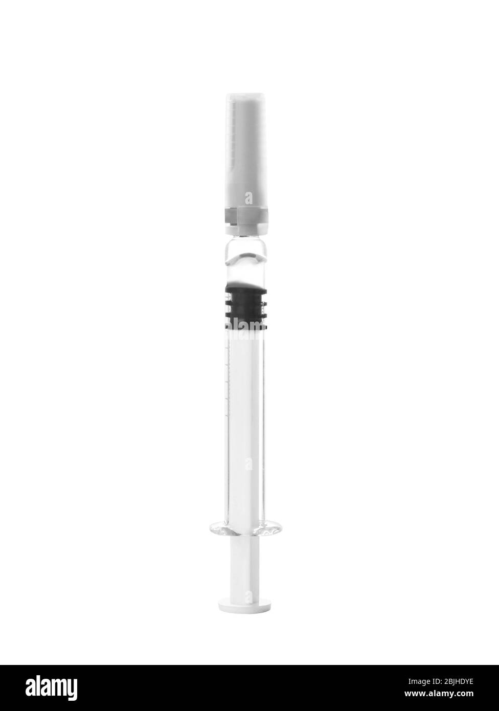 Empty syringe on white background Stock Photo - Alamy