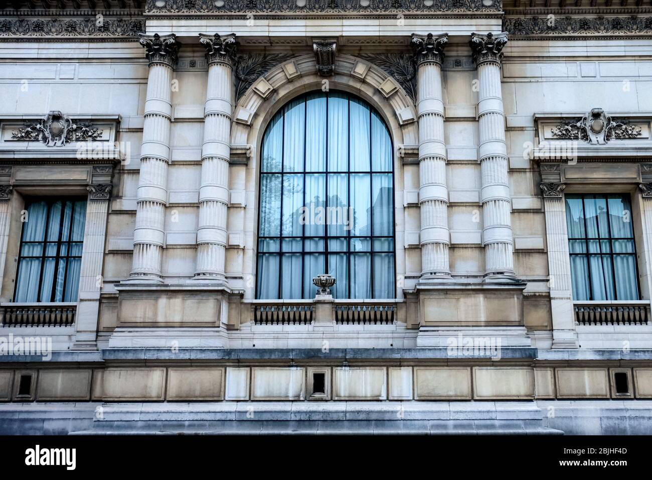 Exterior of building with beautiful window Stock Photo - Alamy