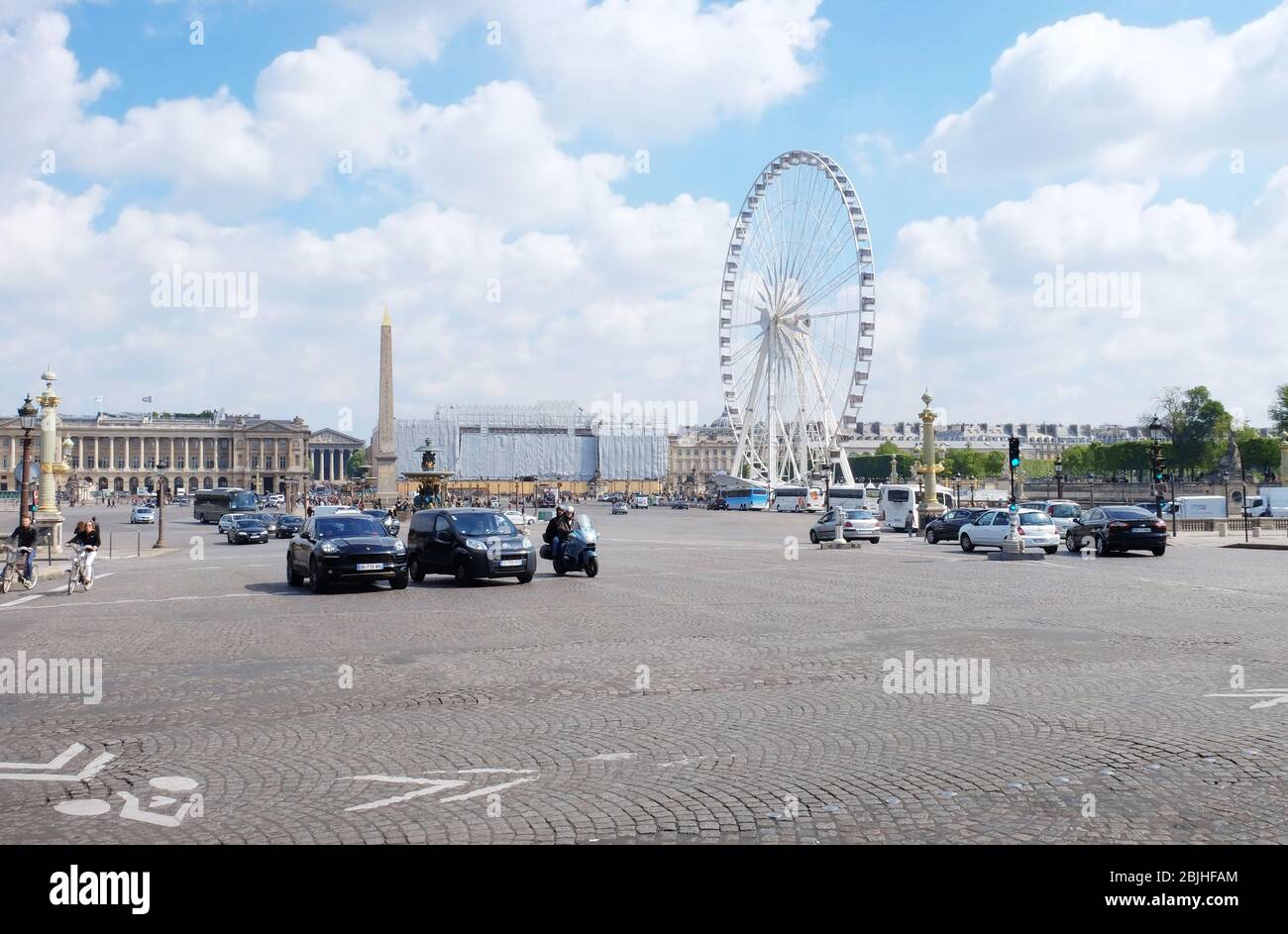 PARIS, FRANCE - APRIL 29, 2017: Famous observation wheel at Place de la ...