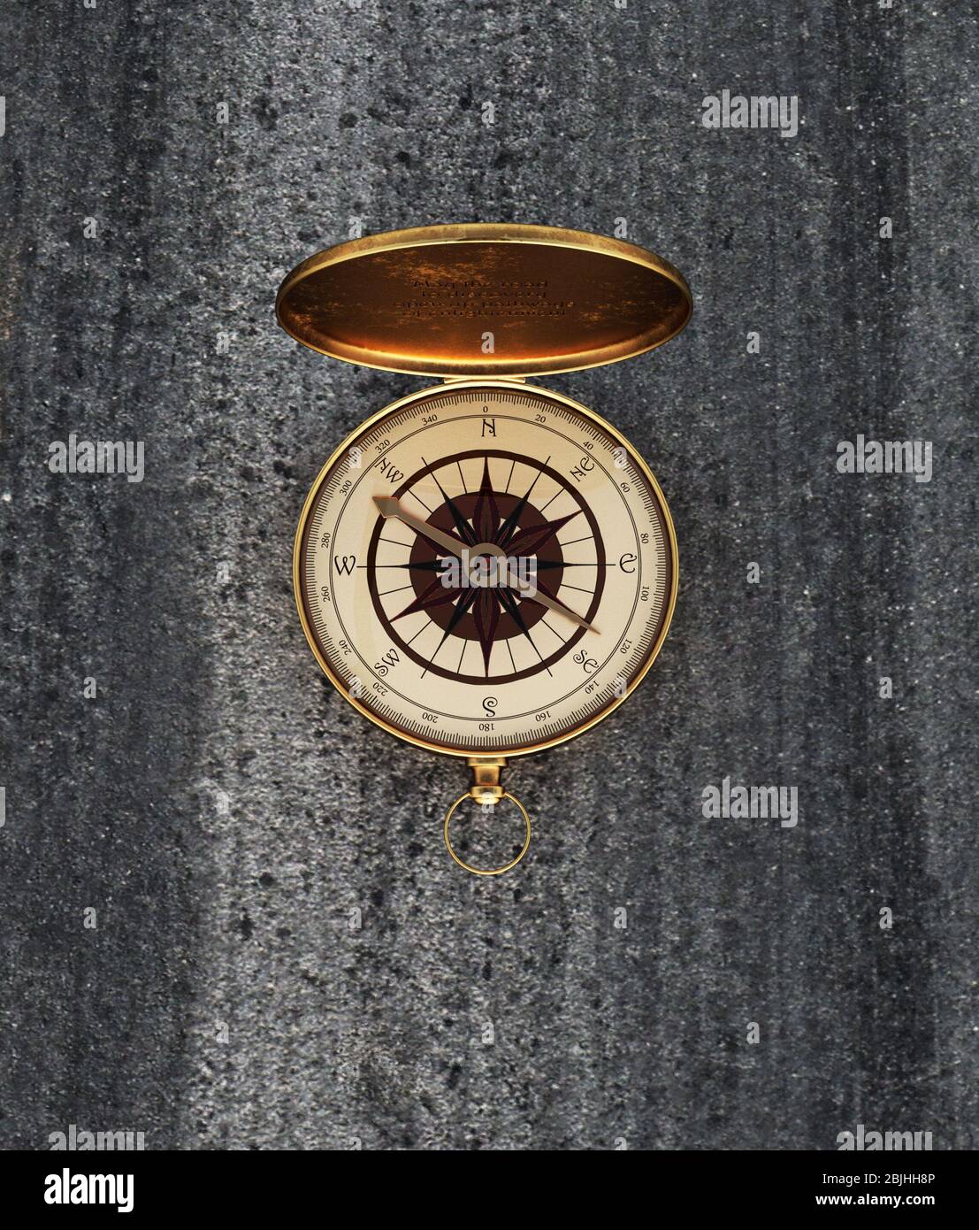 Vintage golden compass on the floor,3d rendering Stock Photo - Alamy