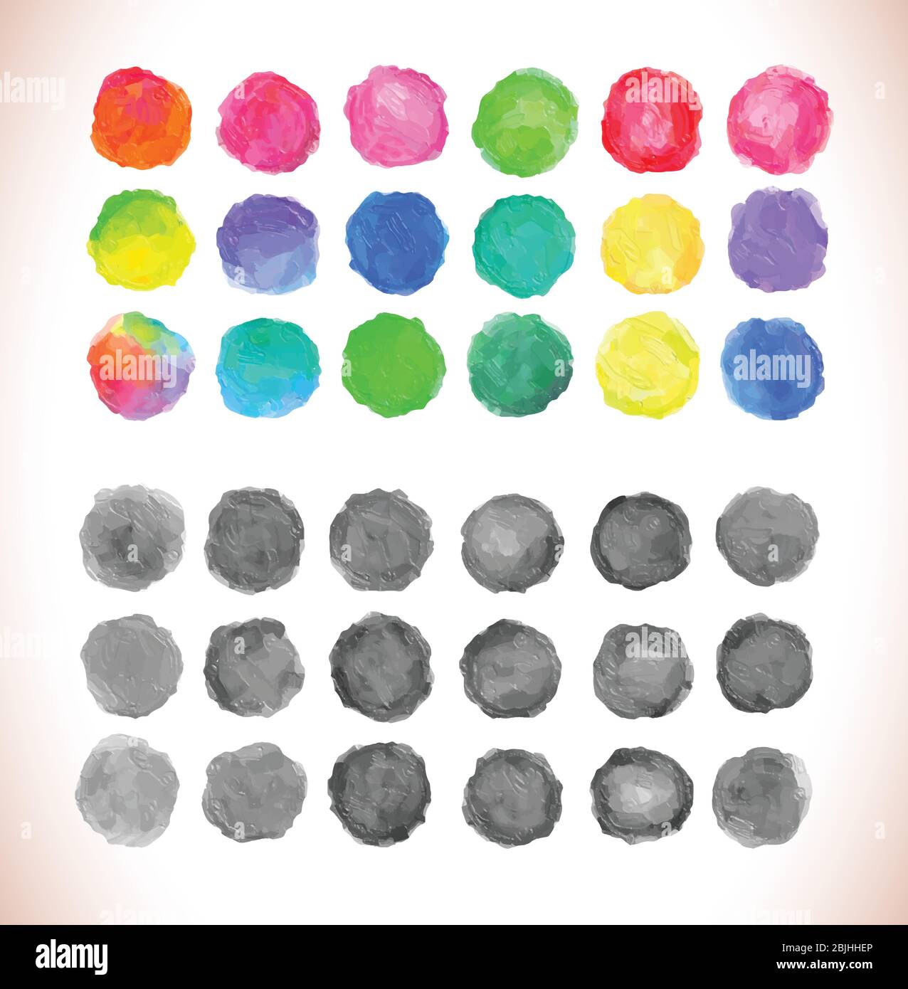 Watercolor design elements isolated on white background Stock Vector ...