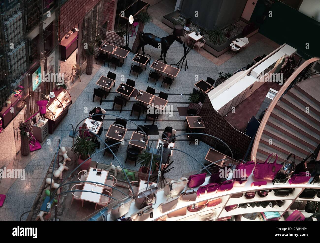 Beautiful shopping mall center, top view Stock Photo - Alamy