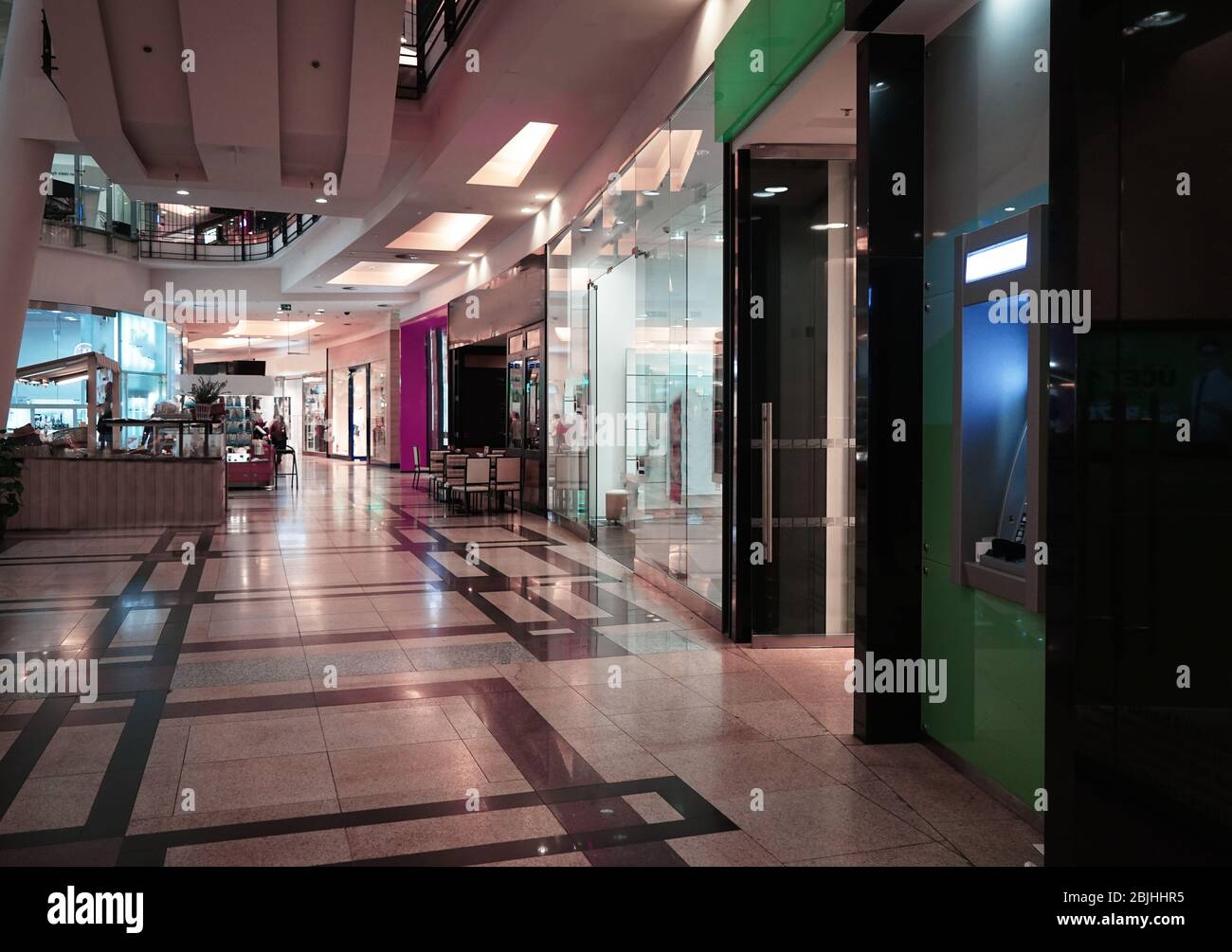 Hall interior of city shopping center Stock Photo - Alamy