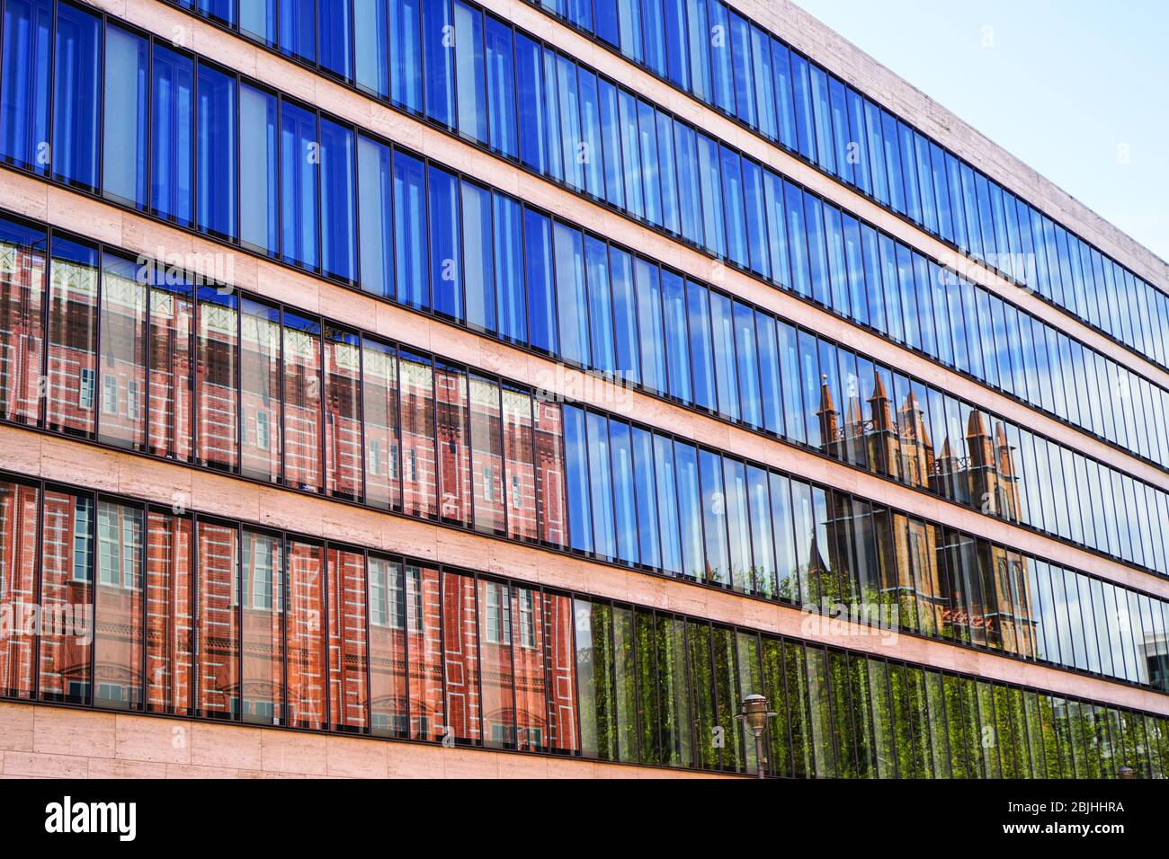 View of building with big modern windows Stock Photo - Alamy