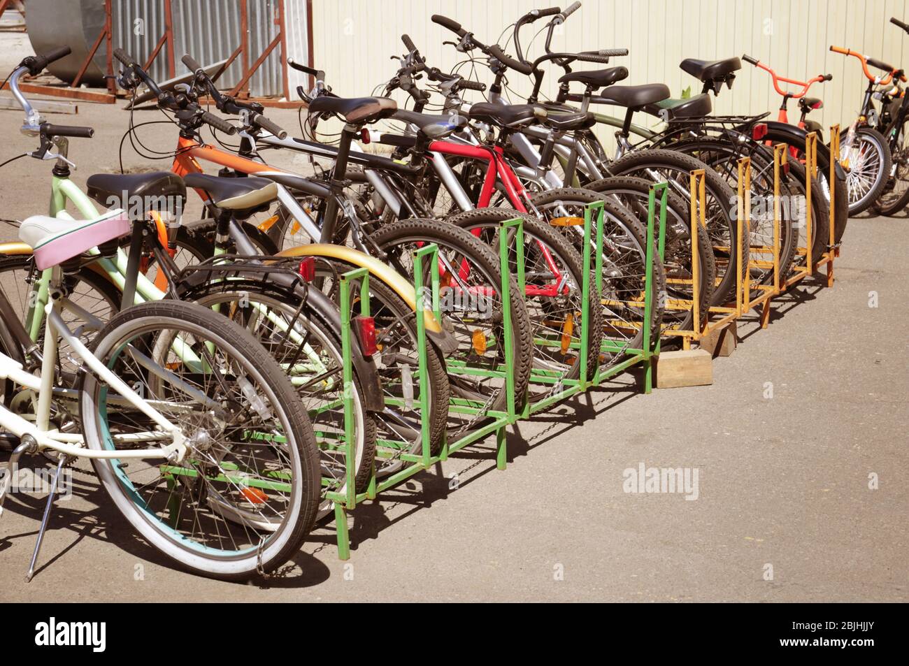 Bicycle parking place Stock Photo - Alamy