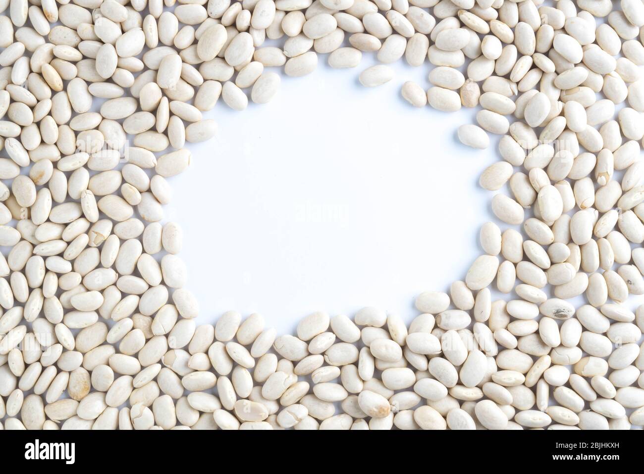 White beans circle on the white Stock Photo - Alamy