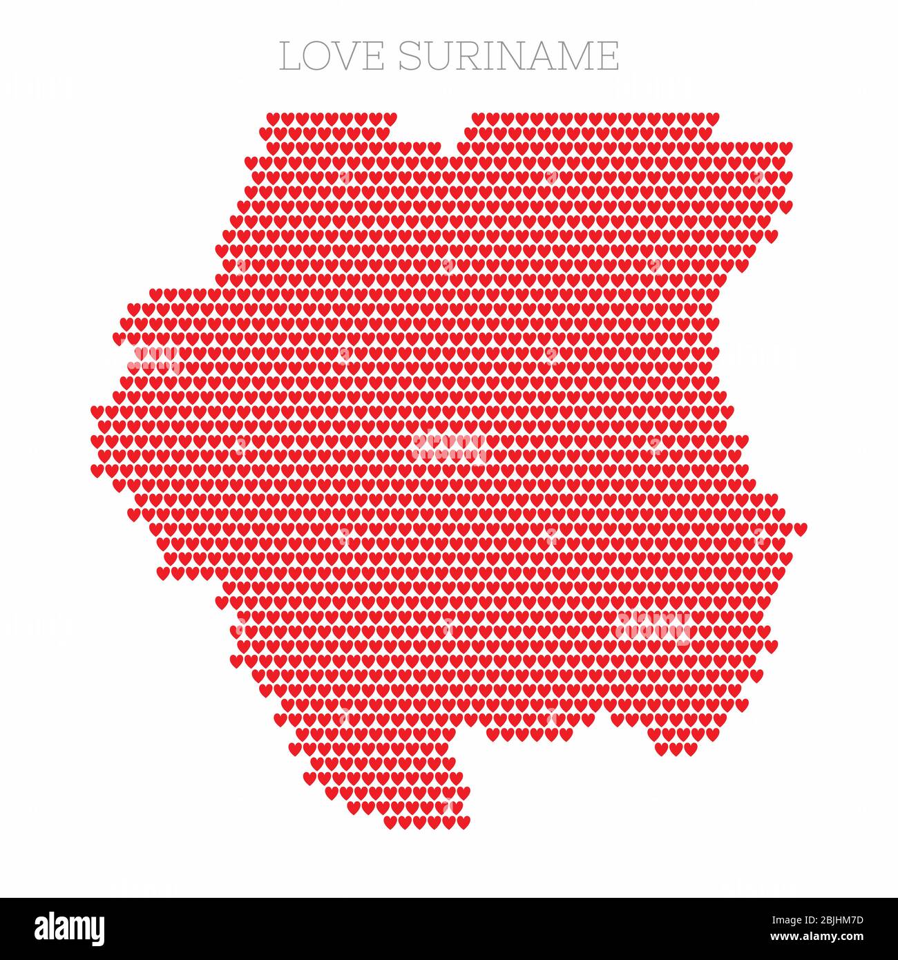 Suriname country map made from love heart halftone pattern Stock Vector ...