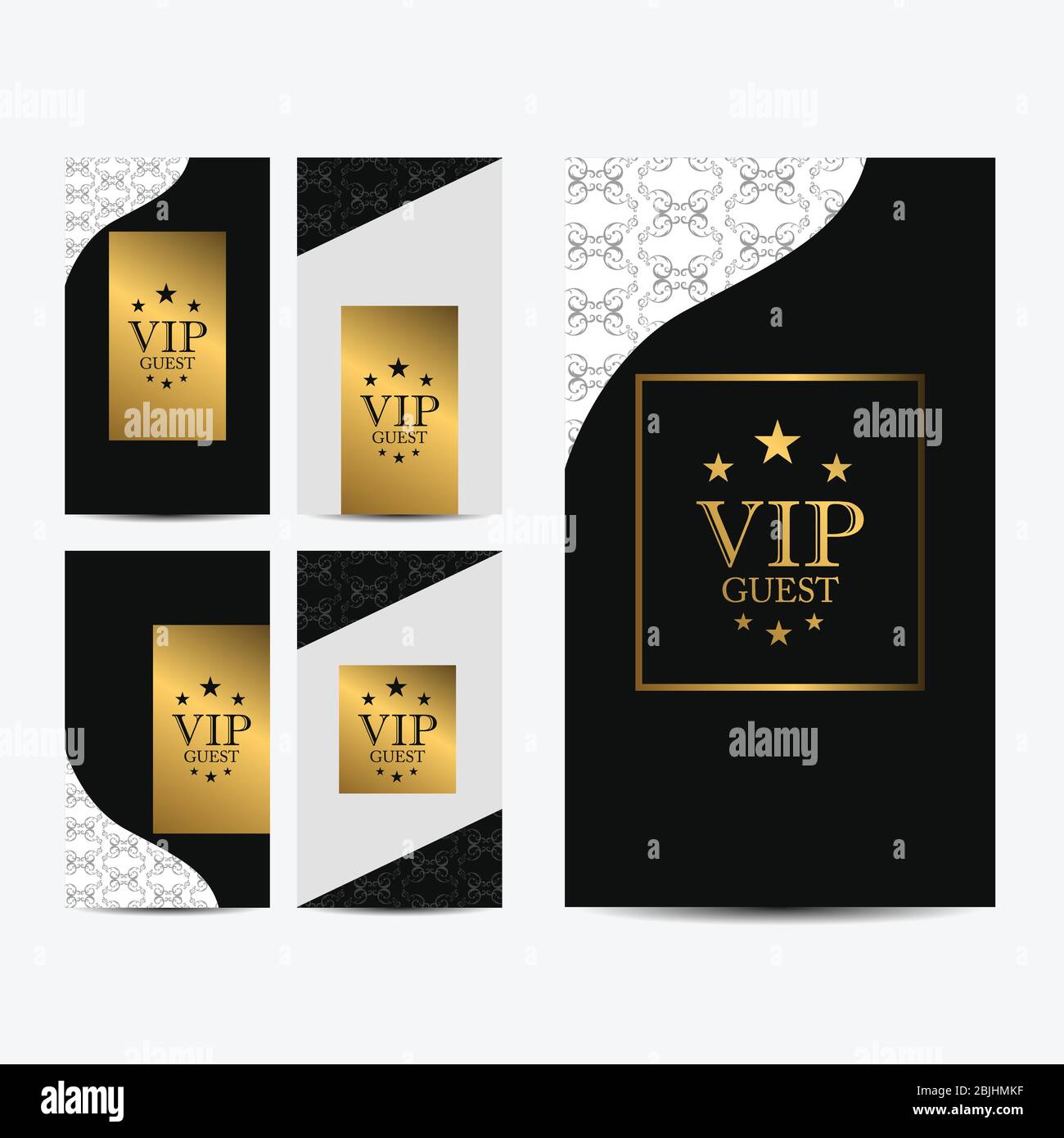 VIP party premium invitation card with luxury gold design. Black and ...