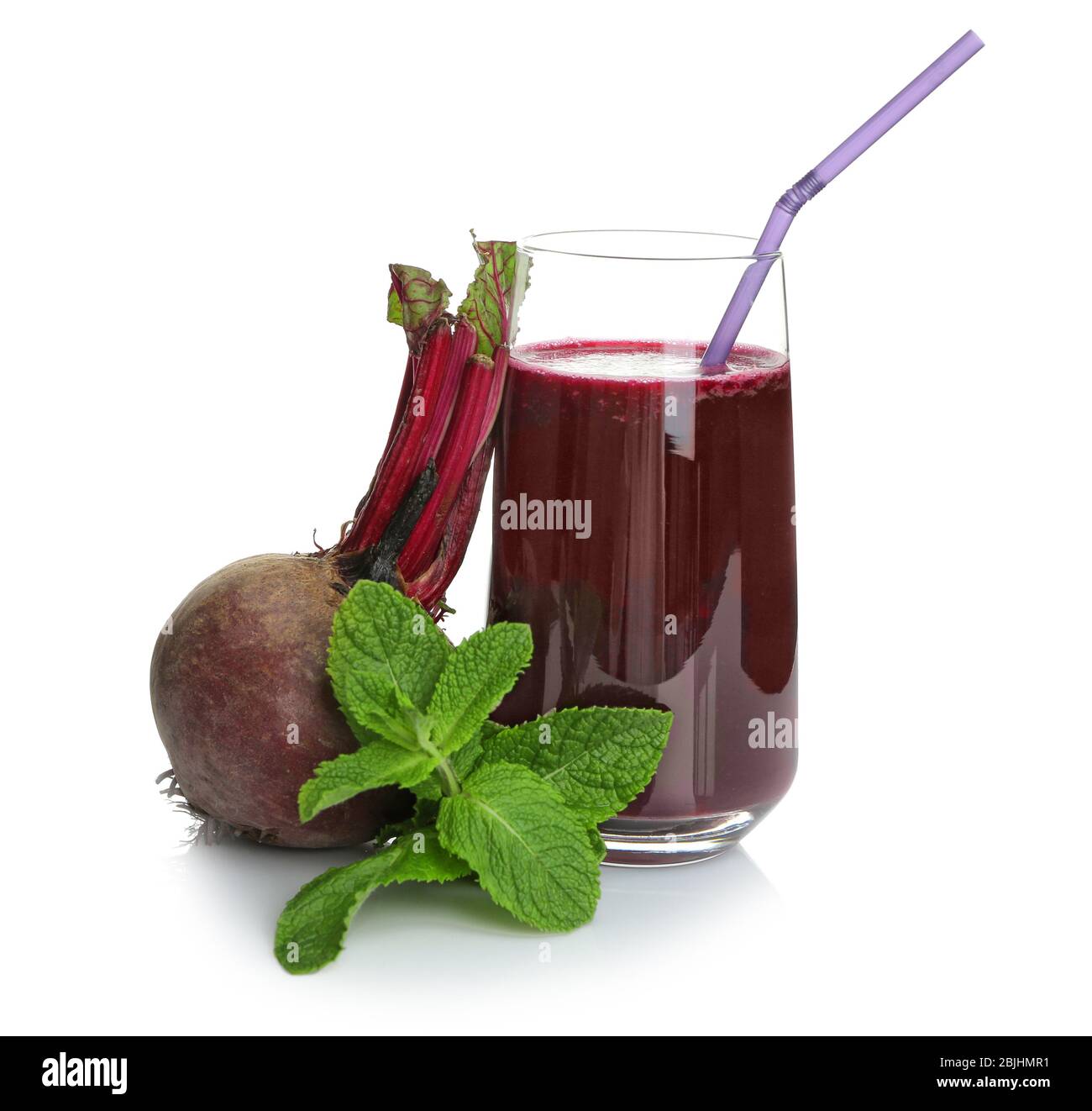 Glass of fresh beet juice on white background Stock Photo - Alamy