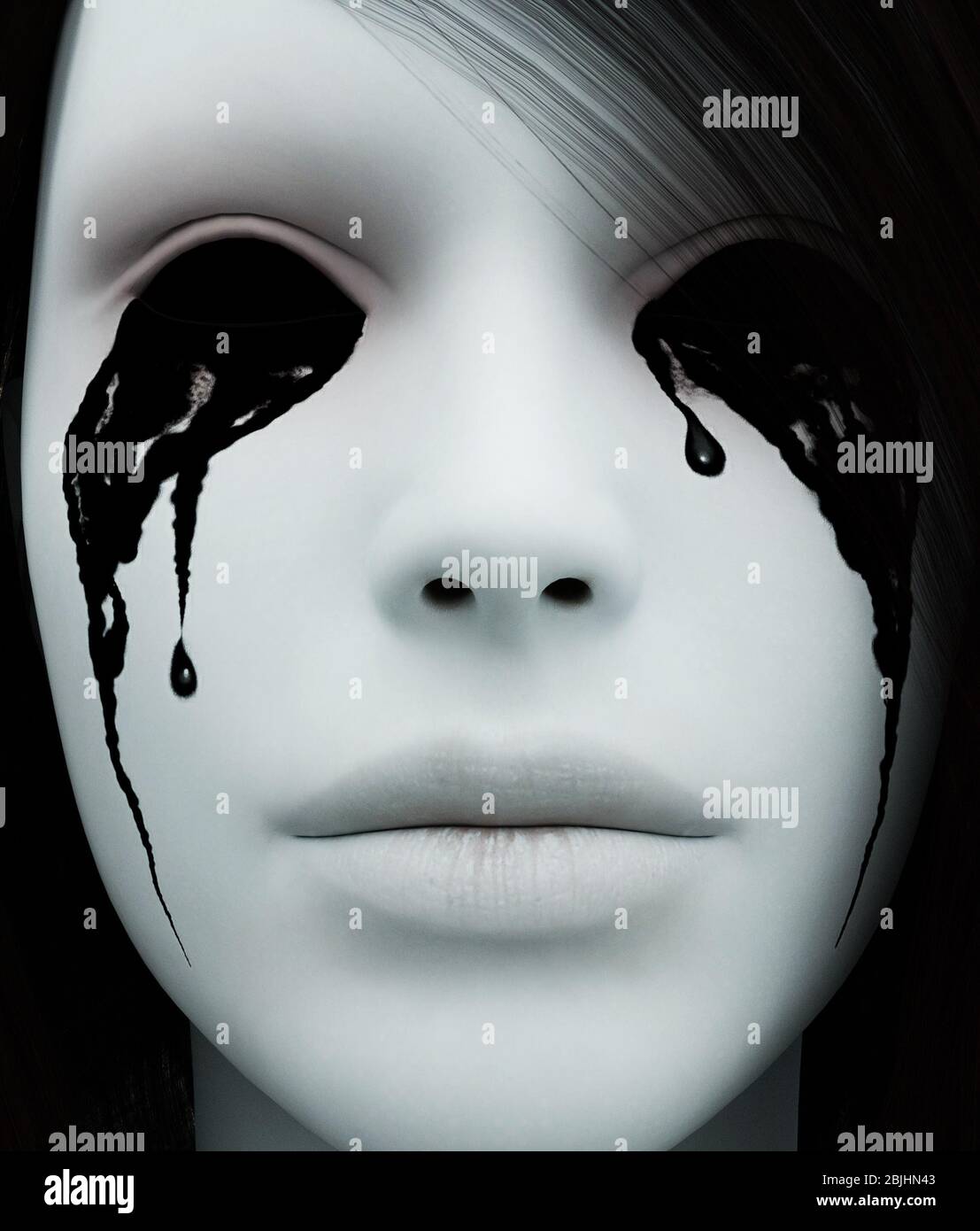 Woman face close up ghostly hi-res stock photography and images - Alamy