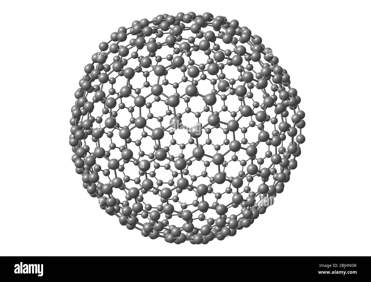 Fullerene molecular model C540 on white background Stock Photo - Alamy