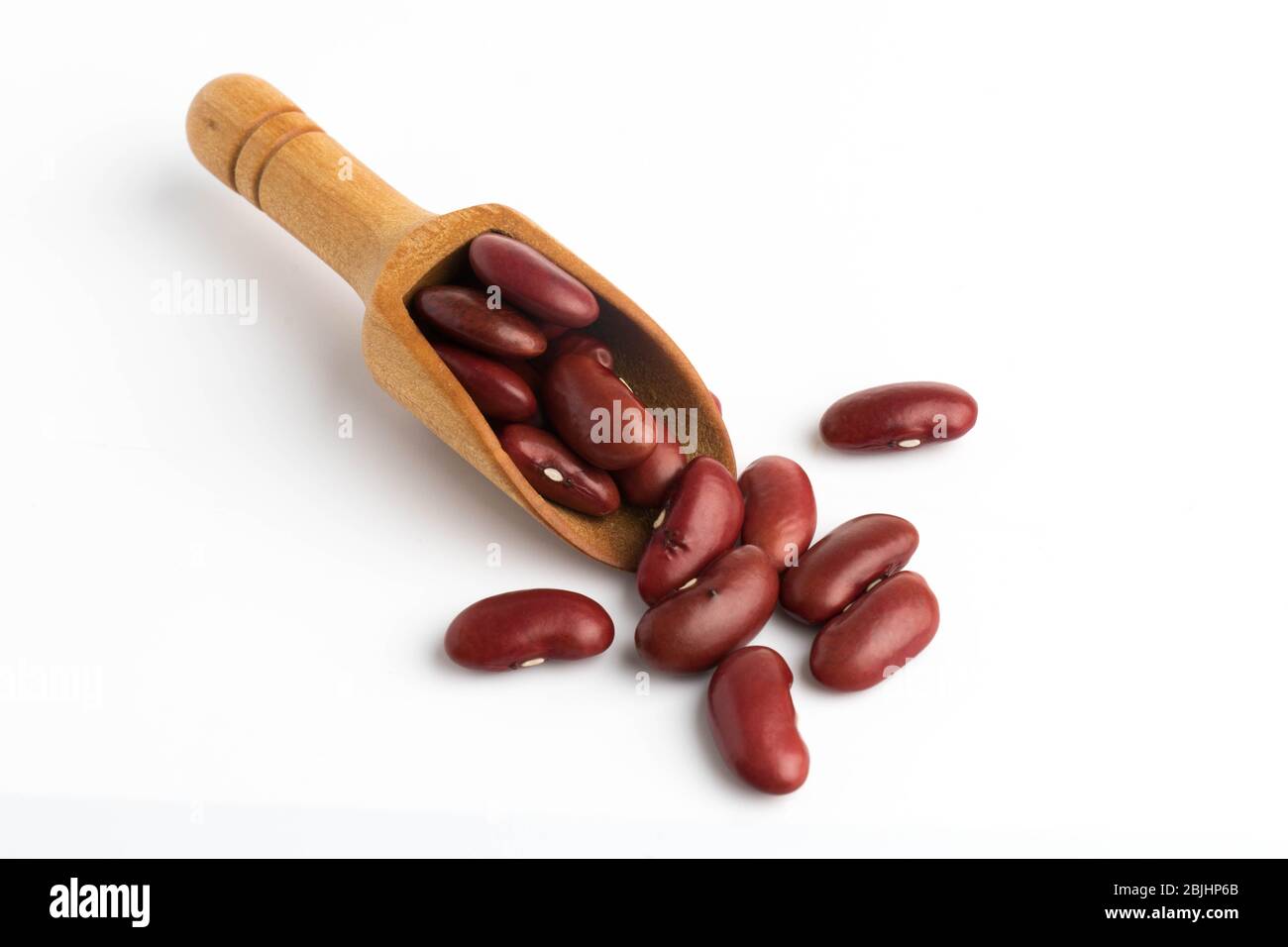 red bean on spoon isolated top view on a white background Stock Photo ...