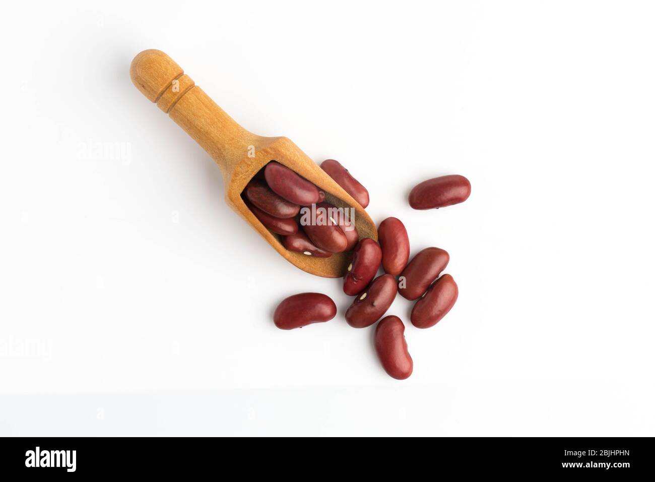 red bean on spoon isolated top view on a white background Stock Photo ...