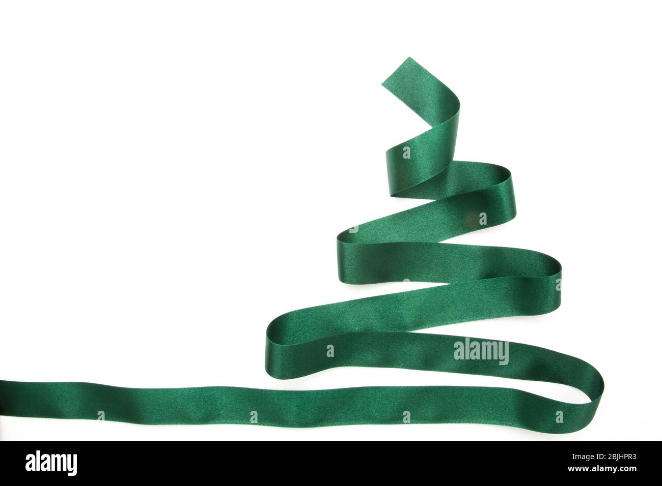 christmas tree made from ribbon on white Stock Photo - Alamy
