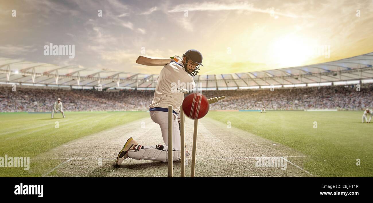 Cricket bat and stumps close up hi-res stock photography and images - Alamy