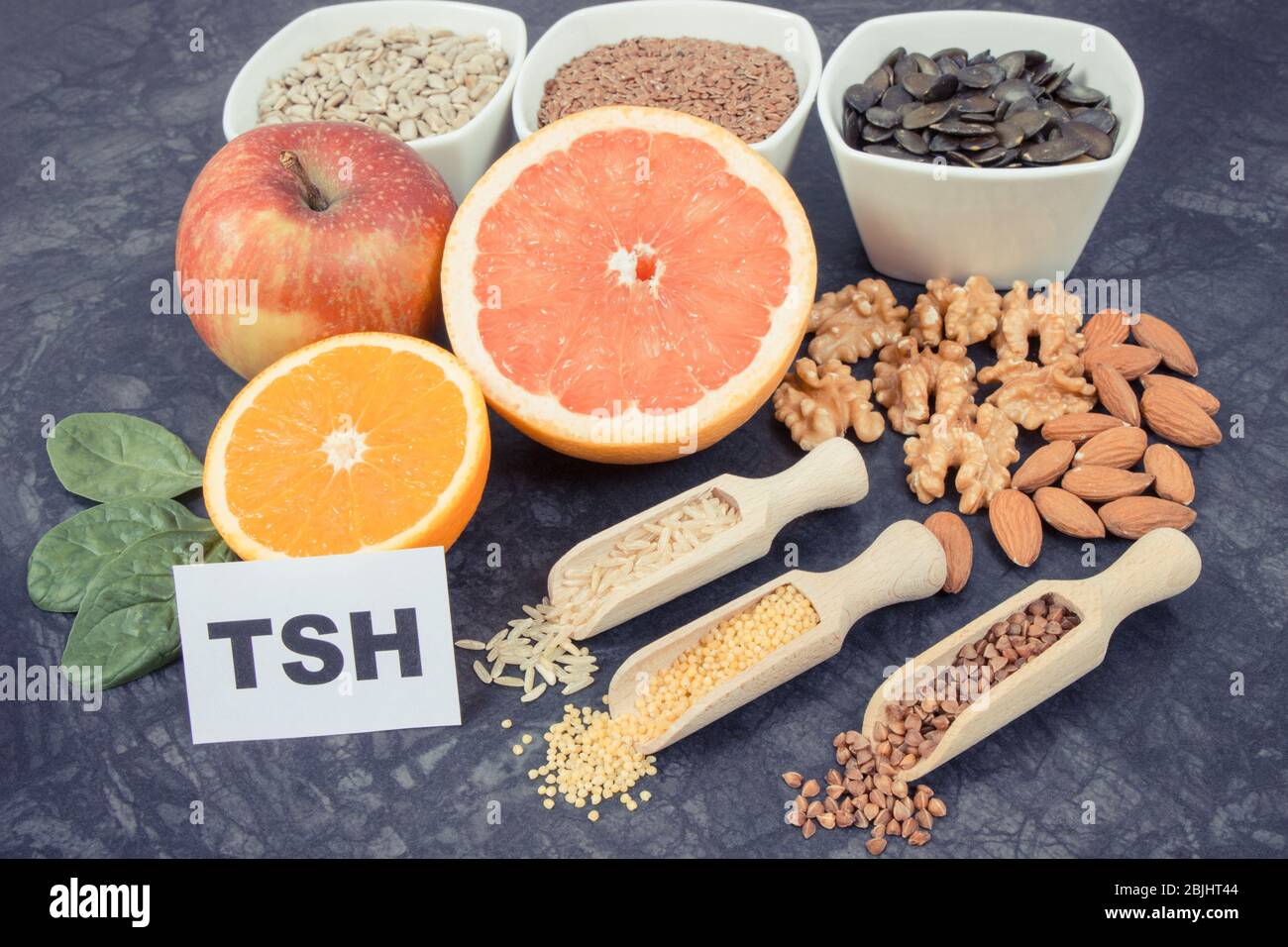Inscription TSH with nutritious products and ingredients containing ...