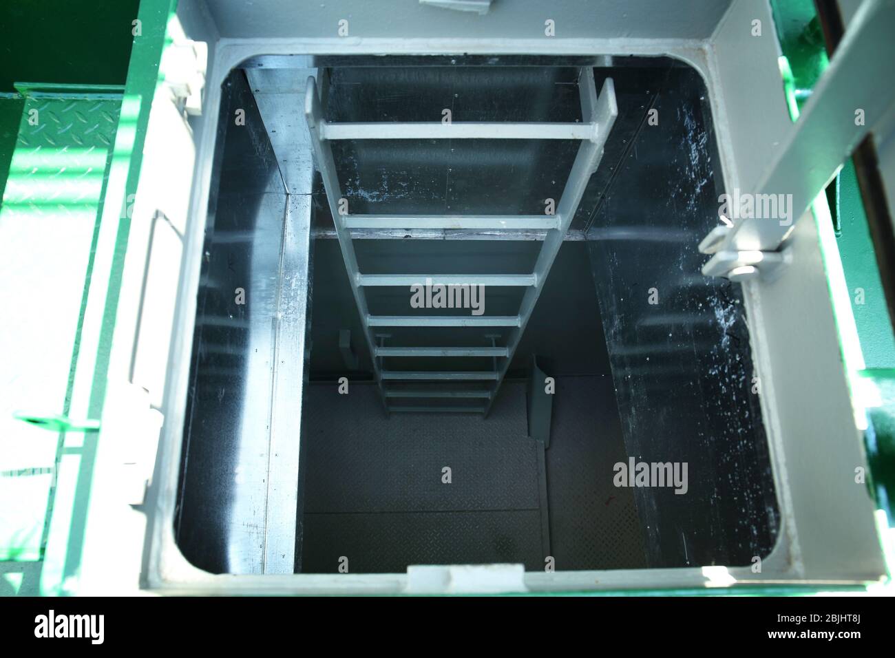 Ladder leading to lower deck of ship Stock Photo - Alamy