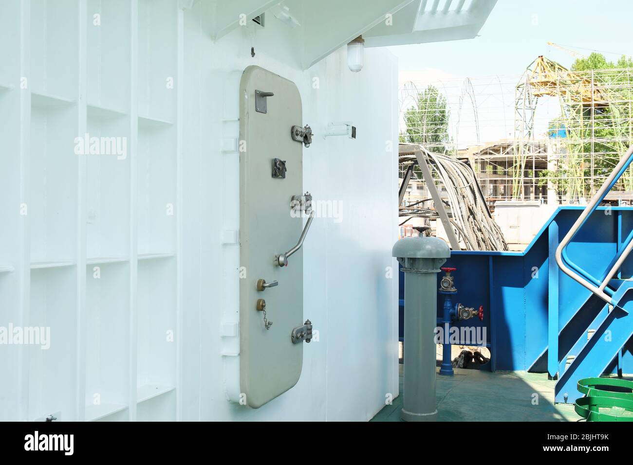 View of compartment door on ship deck Stock Photo - Alamy
