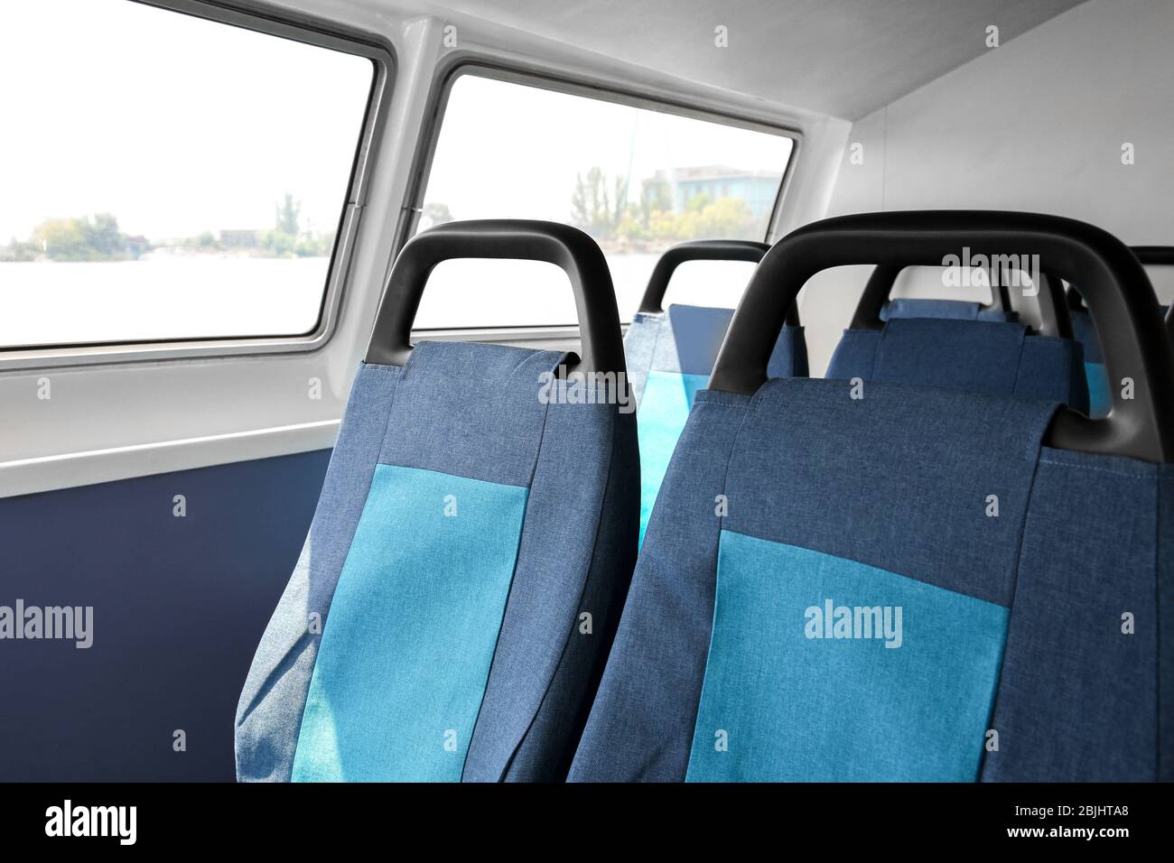 Inside view of river tram Stock Photo - Alamy